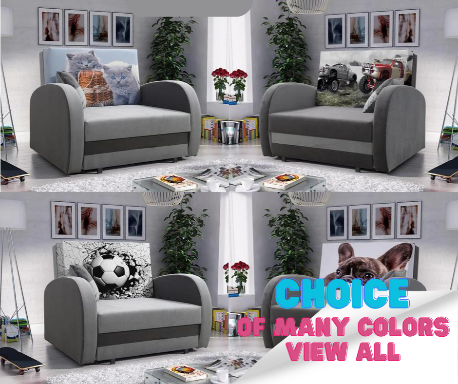 SINGLE SOFA BED TOLA 100CM *CHOICE OF COLORS* EASY CLEAN FABRIC / FOAM ...