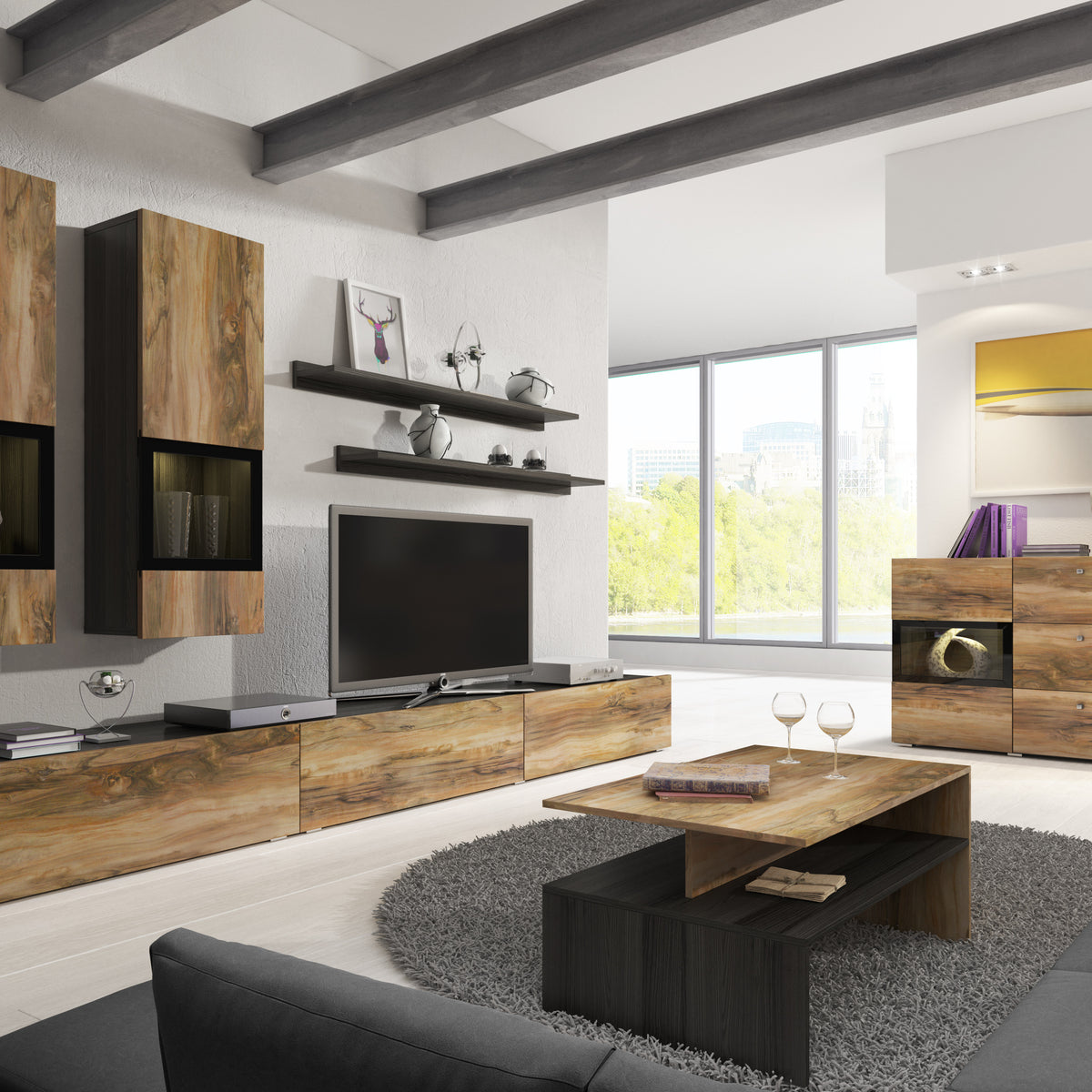 TV WALL UNIT BAROS SATTIN TOUCHWOOD – Anna Furniture