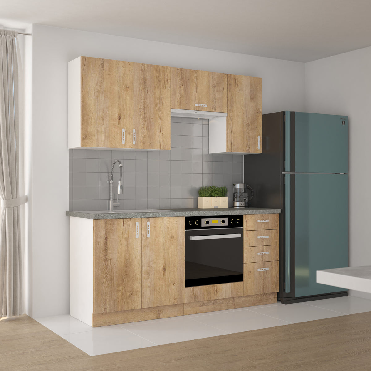 SARA KITCHEN SET LEFKAS OAK – Anna Furniture